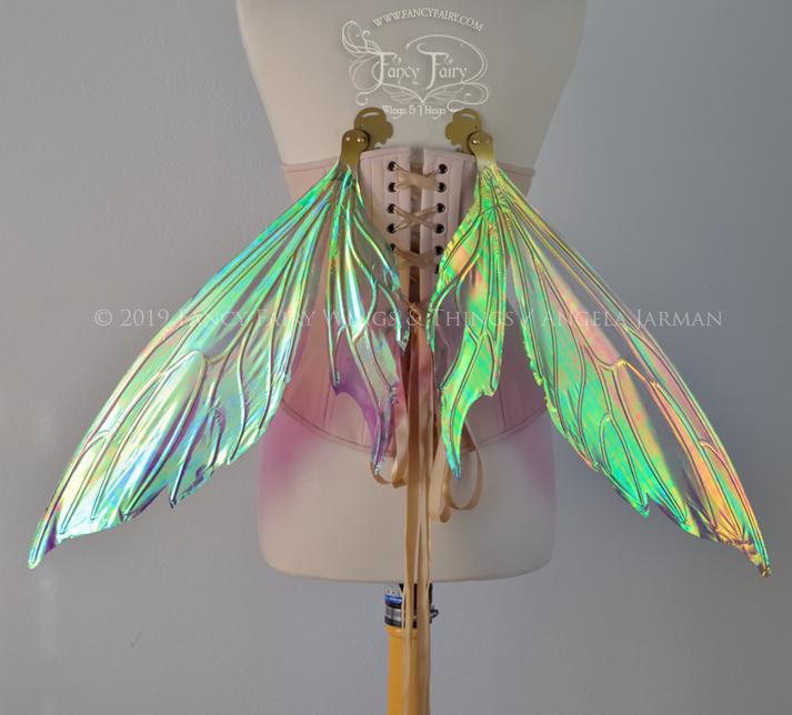 Econo Aynia Iridescent Convertible Fairy Wings Painted in Purple & Gre ...