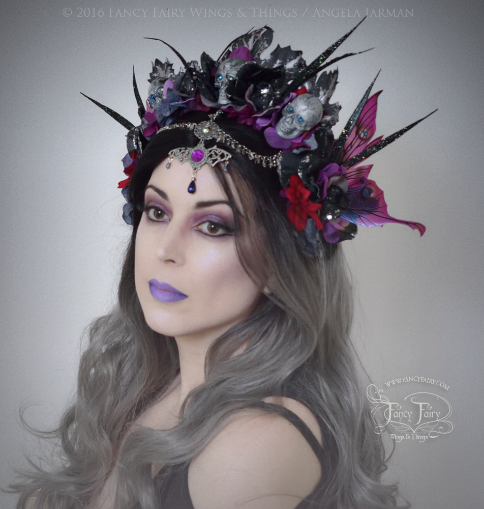 Morgana "Purple Decay" Gothic Fairy Headdress – Fancy Fairy Wings & Things